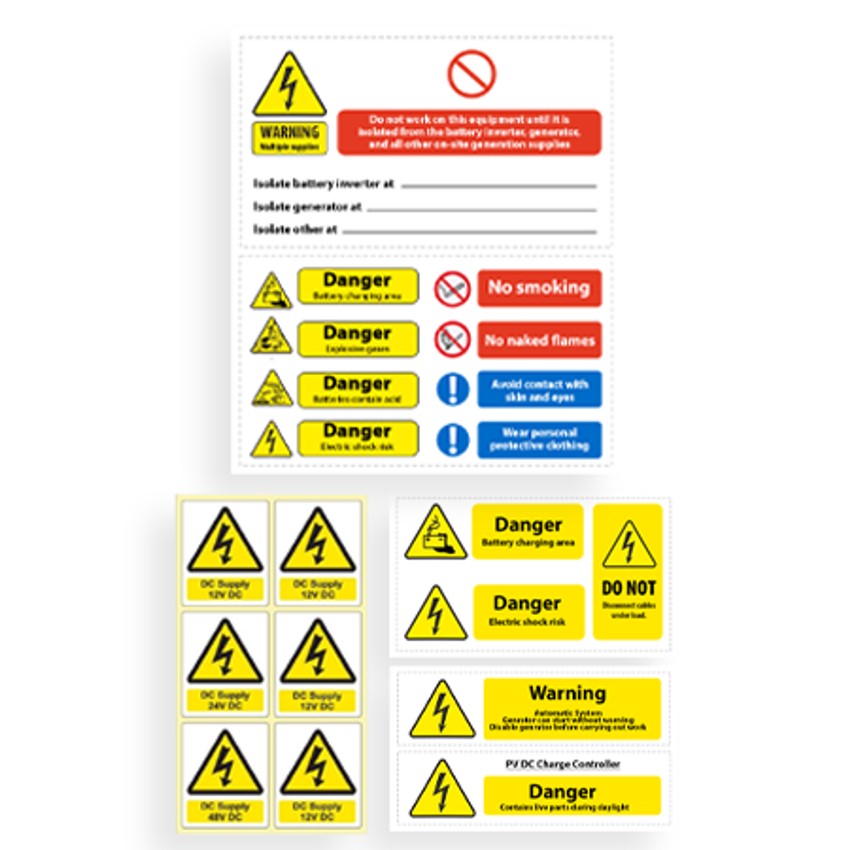 Customark Ltd Battery Hazard Label Pack | B2B Solar Wholesale